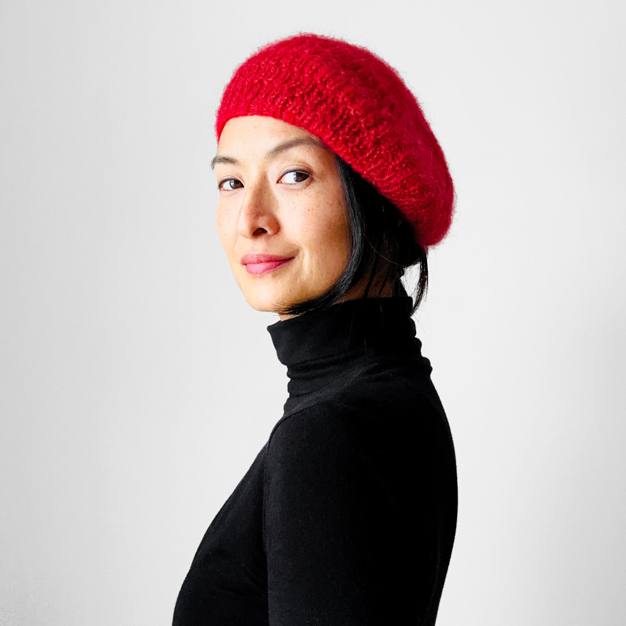 1970s Soft Cherry Red Wool Blend Knit Beret – Box & Burrow Vintage
